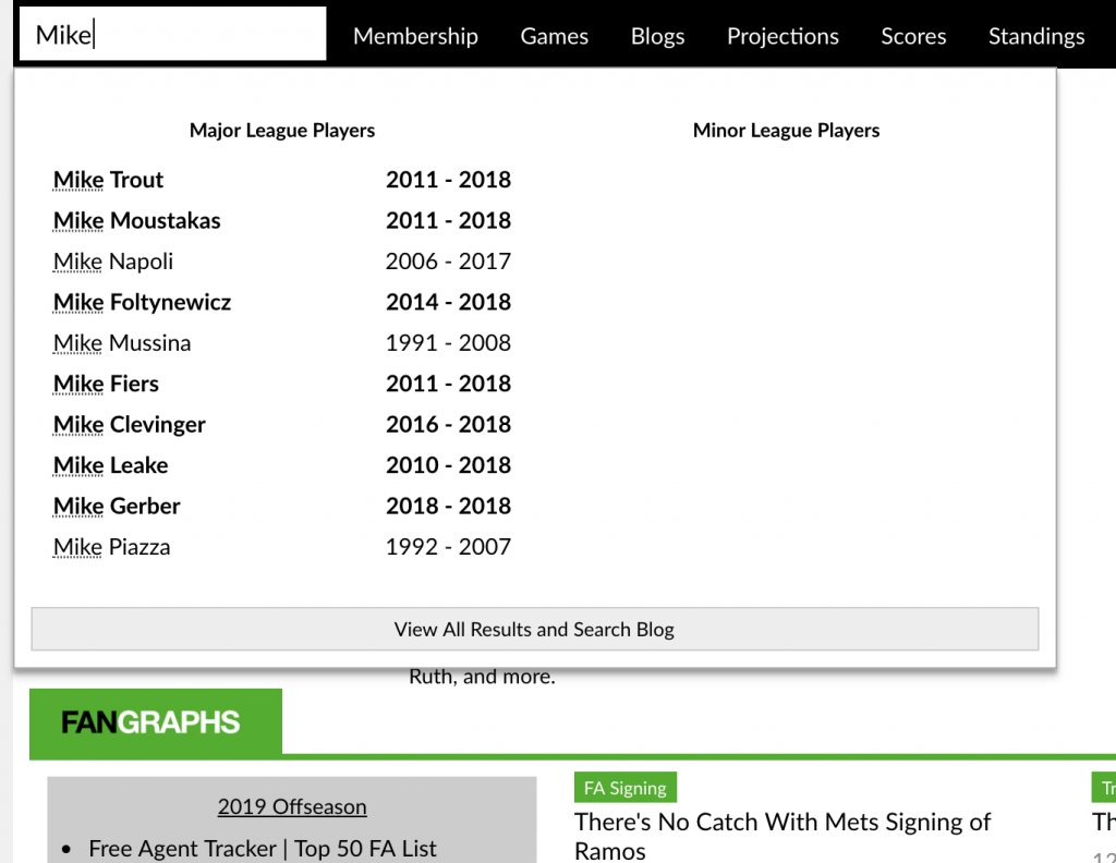 We Upgraded Our Site’s Search Bar | FanGraphs Baseball