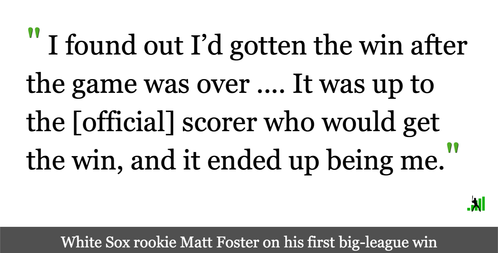 White Sox Rookie Matt Foster Has a Horseshoe in His Hip Pocket ...