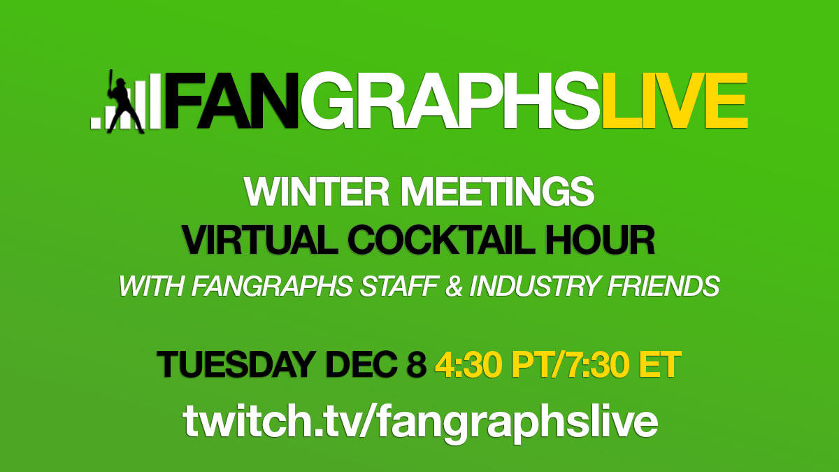 FanGraphs Live: Winter Meetings Virtual Cocktail Hour Tuesday, December ...