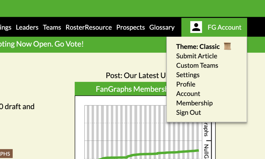 Dark Mode Is Now Available For All FanGraphs Members | FanGraphs Baseball