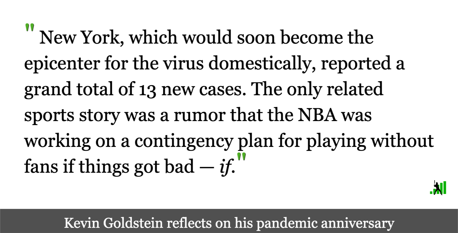 Marking a Pandemic Anniversary | FanGraphs Baseball