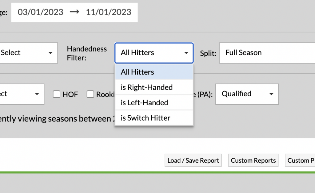 We’ve Added a Handedness Filter to the Major League Leaderboards ...